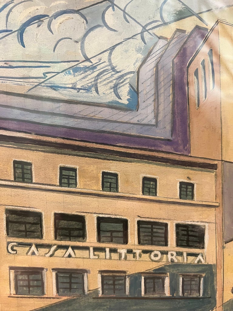 Uberto Bonetti - “ tricolor motorcycles" Italy Watercolor on paper 1930 ...