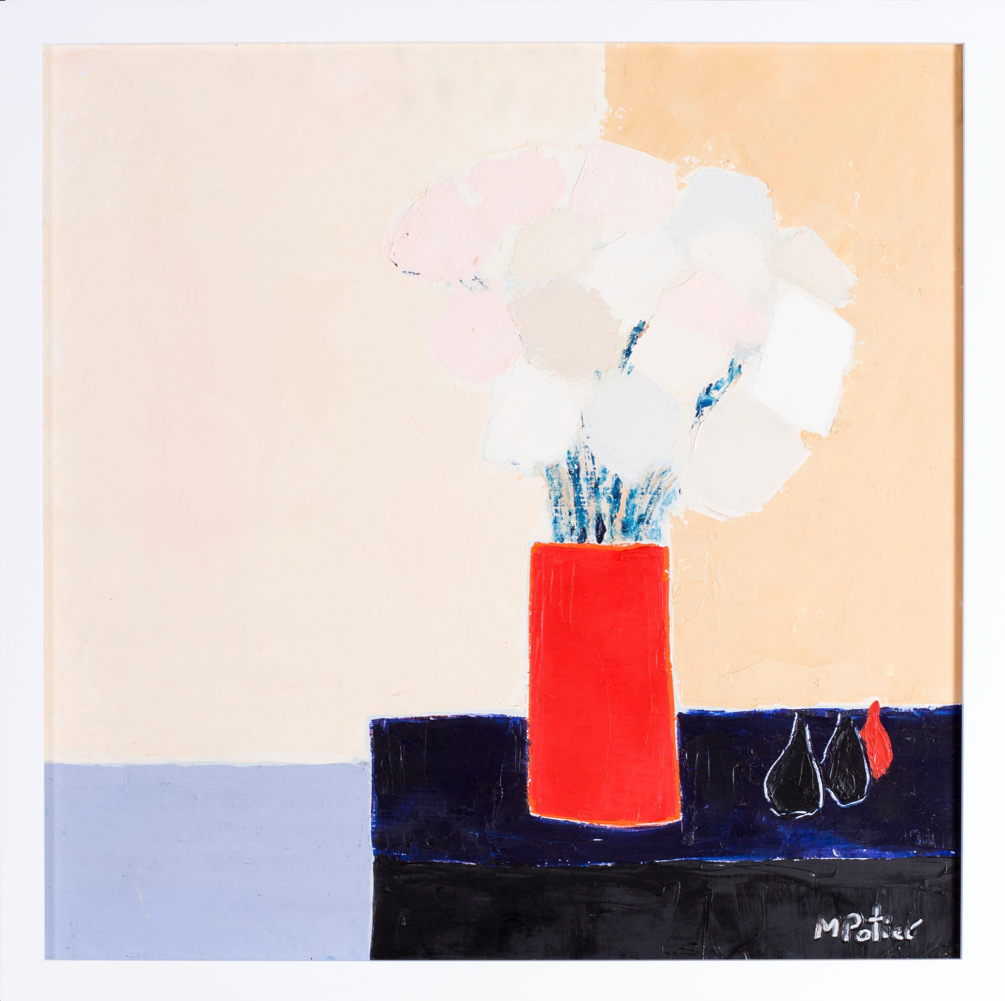 Maurice Potier - 20th Century French still life oil painting of summer ...