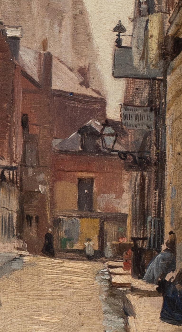 Frank Lewis Emanuel - 19th Century Oil painting of a street in the ...
