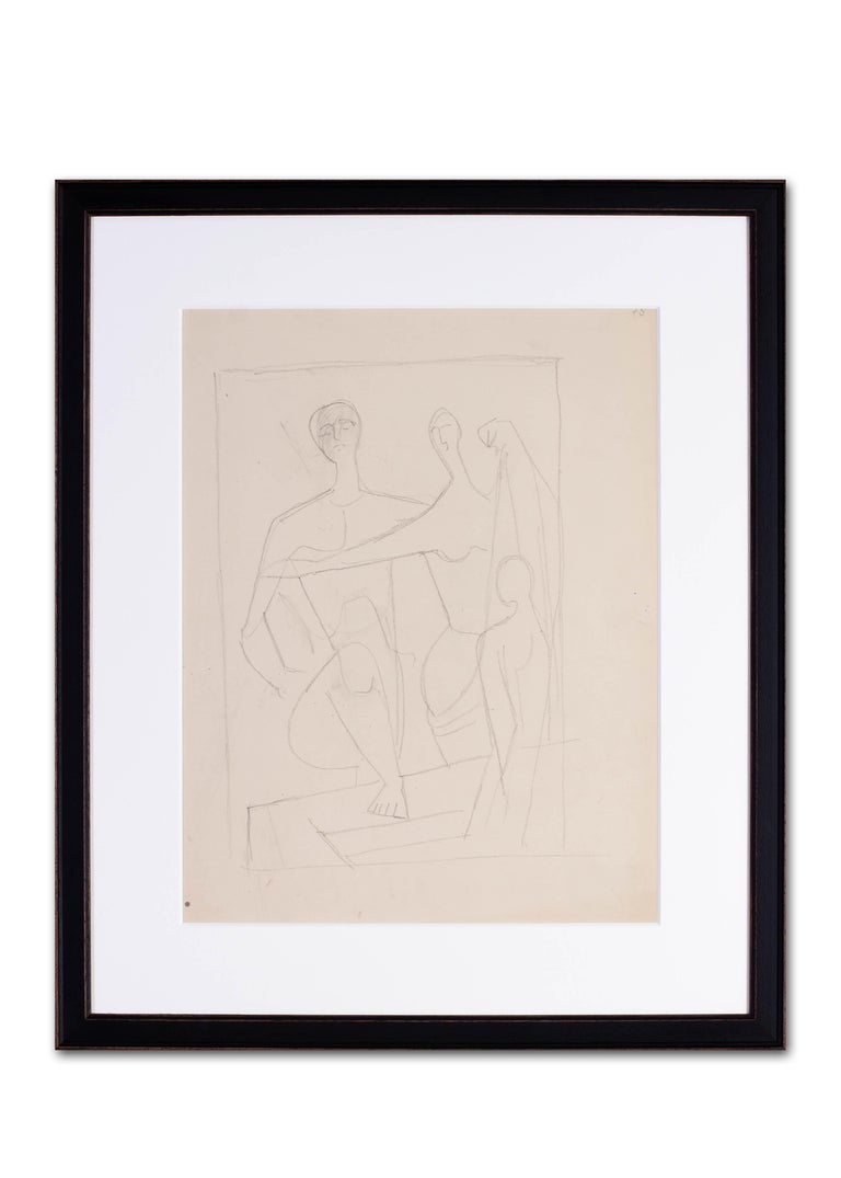 Carl Hofer - German expressionist drawing of bathers by Carl Hofer 'Die ...