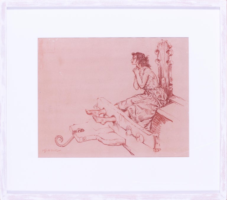 Sir William Russell Flint RA ROI - 20th Century sanguine drawing by ...