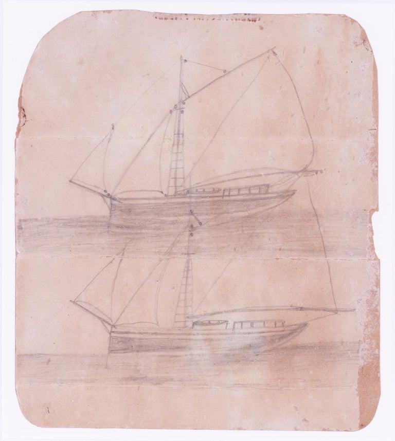 Alfred Wallis - Alfred Wallis drawing of sailing boats, St. Ives artist ...