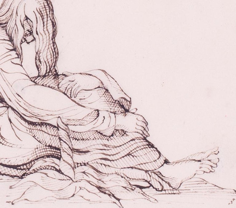 Unknown - 19th Century British drawing, follower of William Blake, of a ...