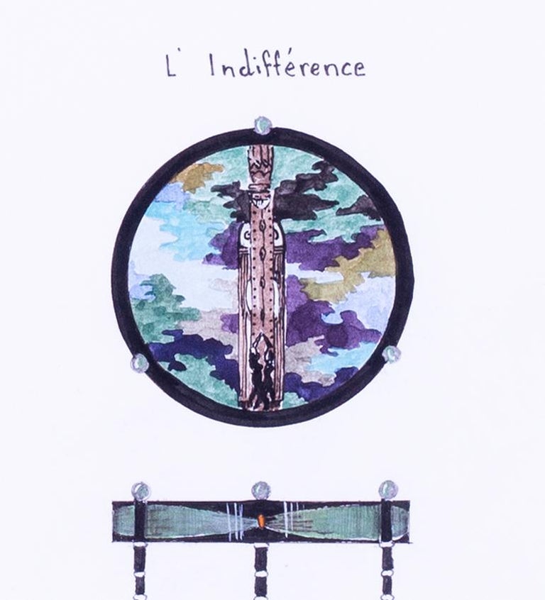 Erte - Romain de Tirtoff - Original Erte Art Deco table watercolour and ...