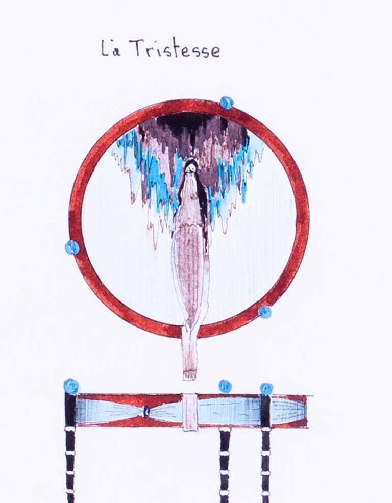 Erte - Romain de Tirtoff - Original Erte Art Deco table watercolour and ...