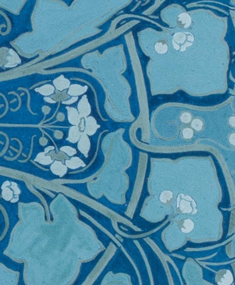 Edward Ridley - A squared design featuring ivy in blossom, blue green ...