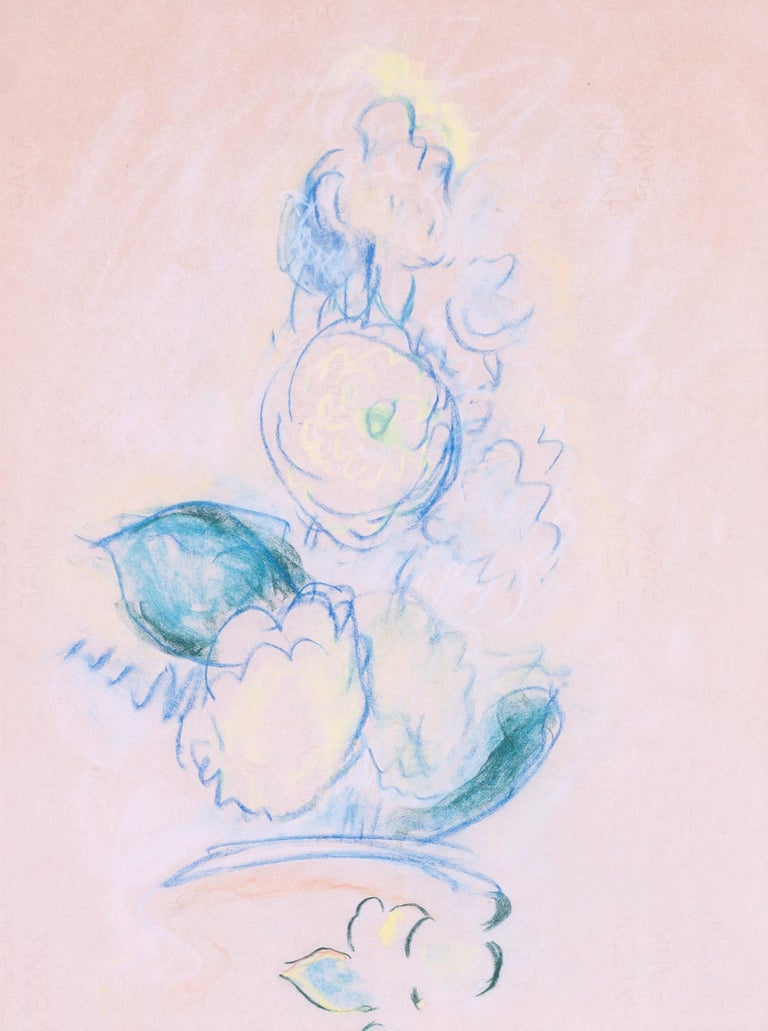 Sir Matthew Smith CBE - British Pastel drawing of dahlias by Sir ...