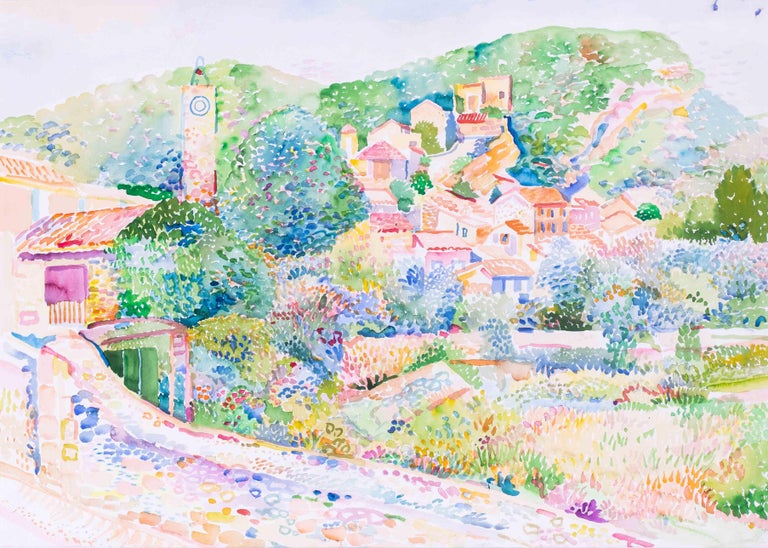 Fred Yates - Modern British large landscape watercolour by British ...