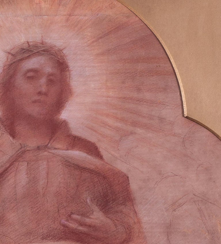 George Frederic Watts - British 19th Century chalk drawing of Christ in Glory by G F Watts For ...