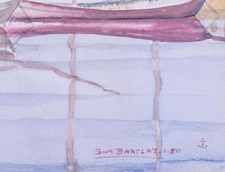 Sam Barclay - British 20th Century watercolour of sailing vessels in a ...