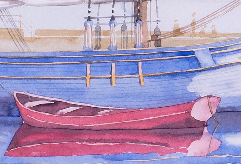 Sam Barclay - British 20th Century watercolour of sailing vessels in a ...