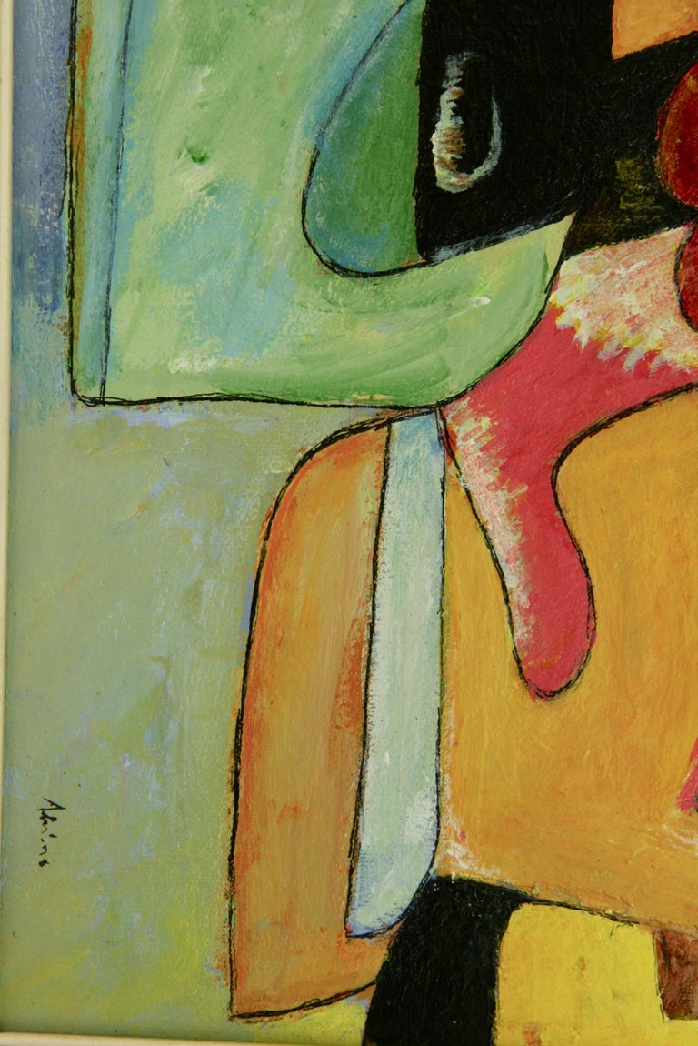 Alvino - Cubic Solid Form Abstract Painting For Sale at 1stDibs