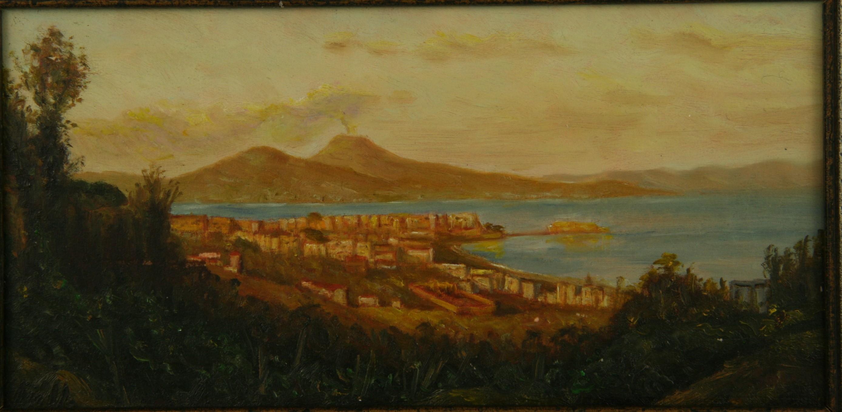 C.Sarni - Antique Bay of Naples Italy Landscape Painting For Sale at 1stDibs | sarni italy, bay ...