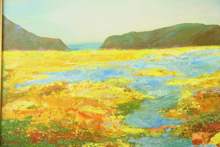 P.Russo - French Marsh Abstract Landscape Painting For Sale at 1stDibs