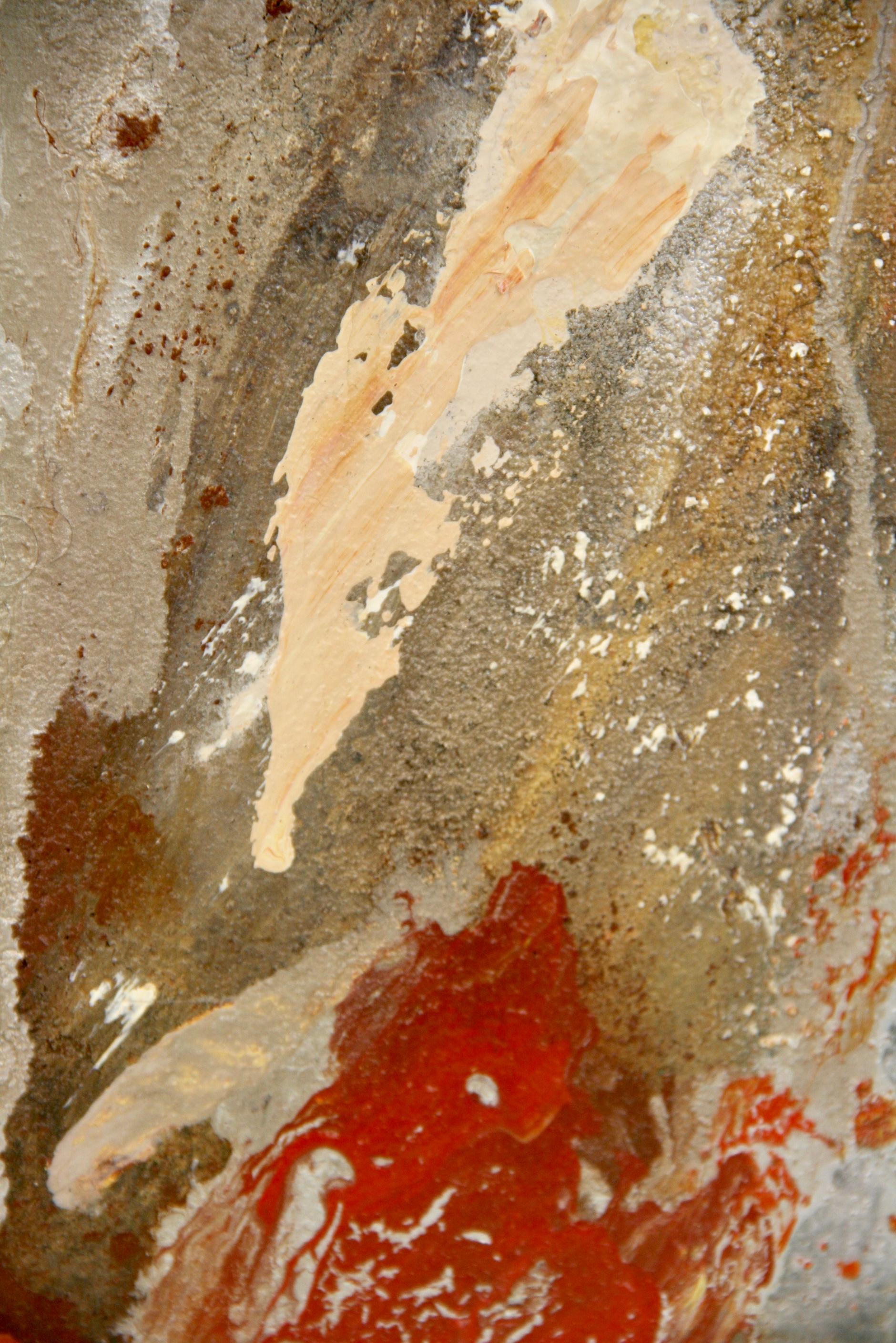 E.Donati - Mid Century Modern Abstract Acrylic Rust Color Painting For ...