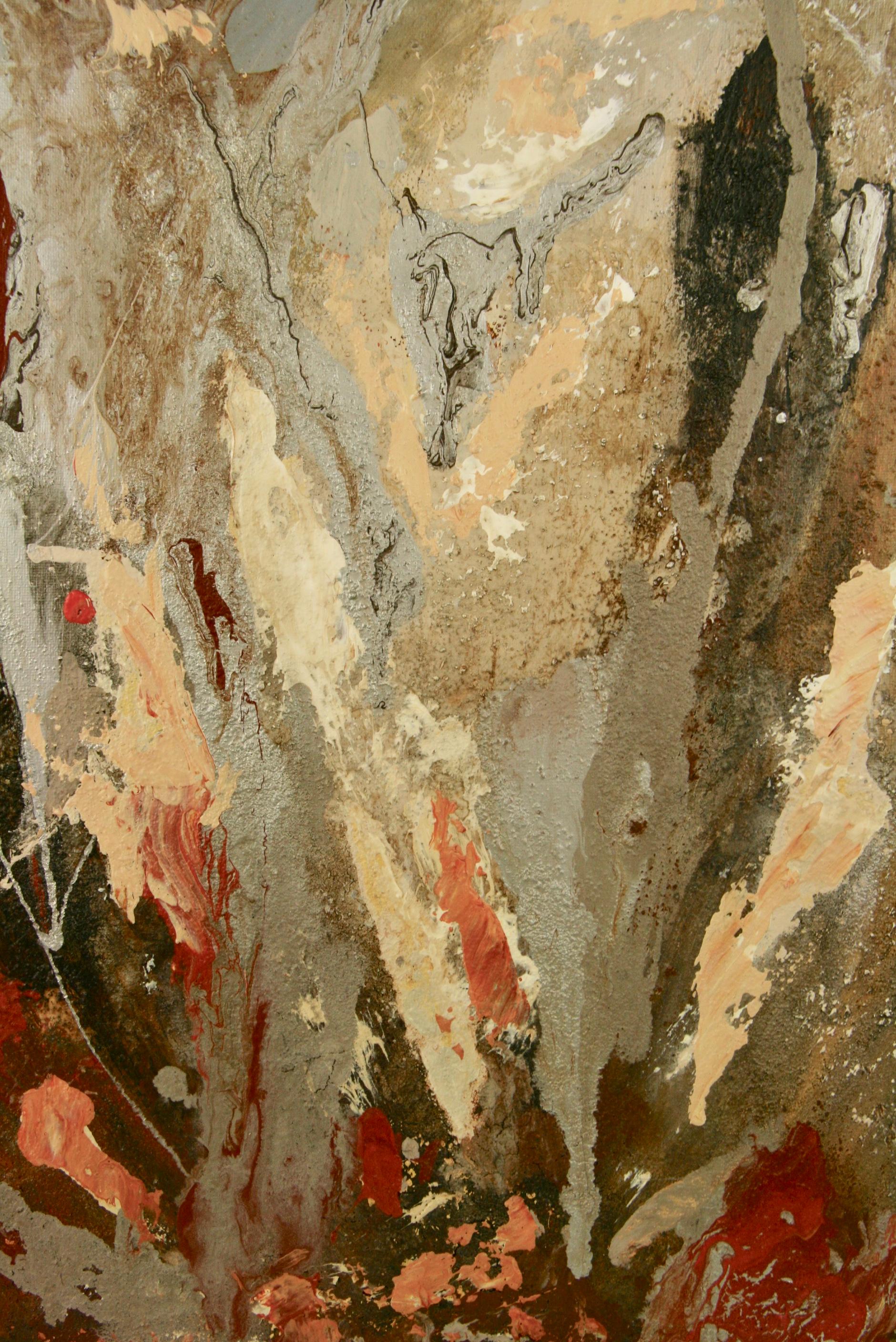 E.Donati - Mid Century Modern Abstract Acrylic Rust Color Painting For ...