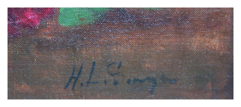 Henry Leon Sanger - Early 20th Century Vibrant Roses and Iris Bouquet ...