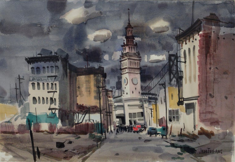 Jade Fon Woo - Mid Century San Francisco Ferry Building Landscape at ...