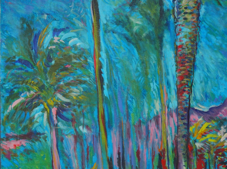 Plant - Mid Century Fauvist Palm Trees Landscape at 1stDibs