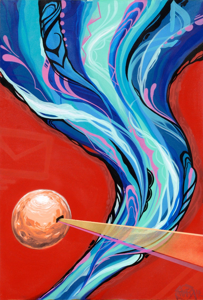 Tyler Filkins - Mars, Golden Celestial Spirit - Abstract Visionary Art ...