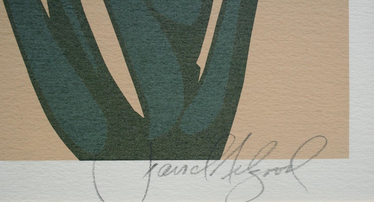 David Allgood - Modernist Botanical Serigraph -- Three Japanese Irises ...