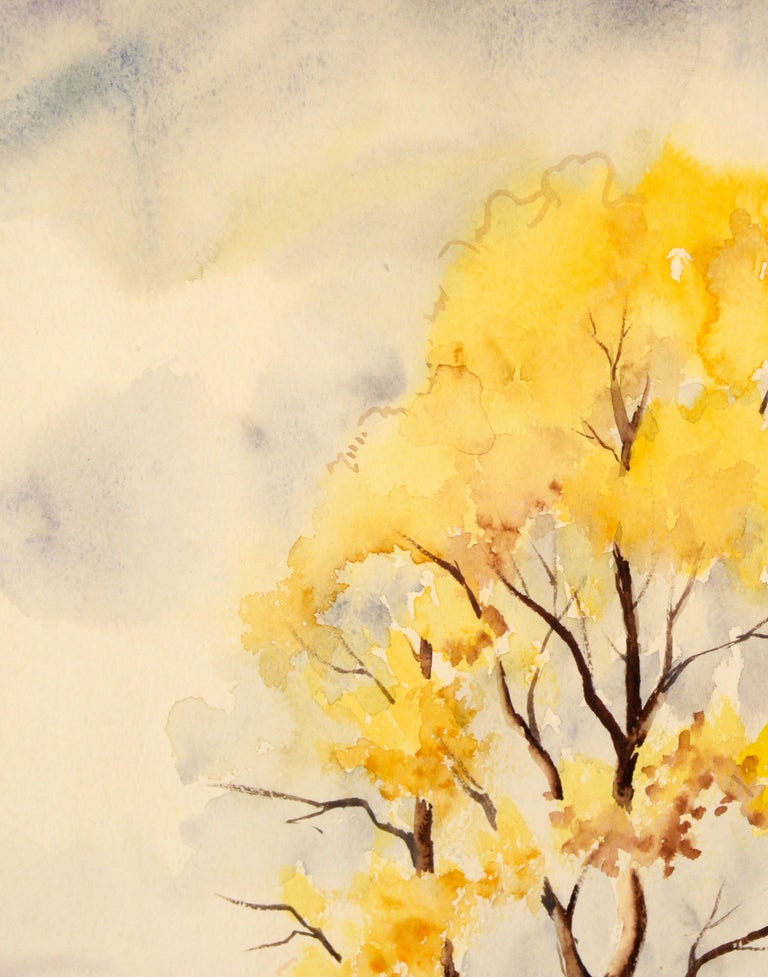 Edna Evelyn Sutherland Lewis - Lake Landscape with Yellow Trees ...