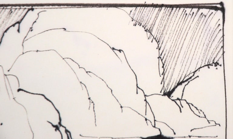 Laurence Sisson - Clouds Above the High Desert - Line Drawing Landscape ...