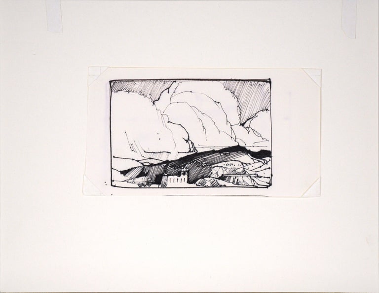 Laurence Sisson - Clouds Above the High Desert - Line Drawing Landscape ...