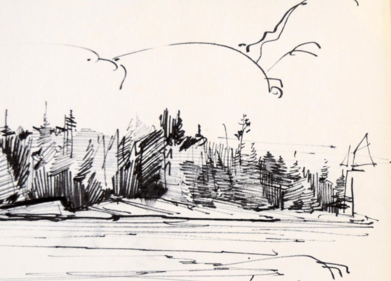 Laurence Sisson - Island Forest - Line Drawing Landscape in Ink on ...