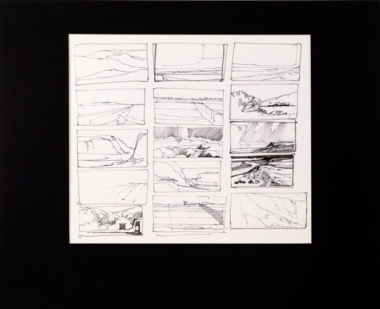 Laurence Sisson - Quinze esquisses de paysages du désert et des canyons à l'encre sur papier En ...