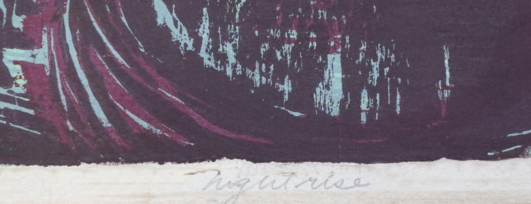 Ruth Chaney - Nightrise Woodcut, 1939 For Sale at 1stDibs