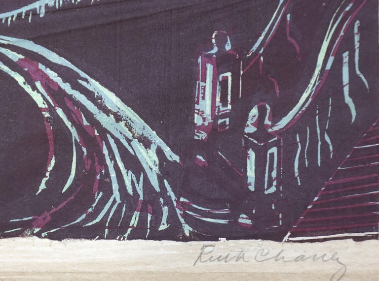 Ruth Chaney - Nightrise Woodcut, 1939 For Sale at 1stDibs