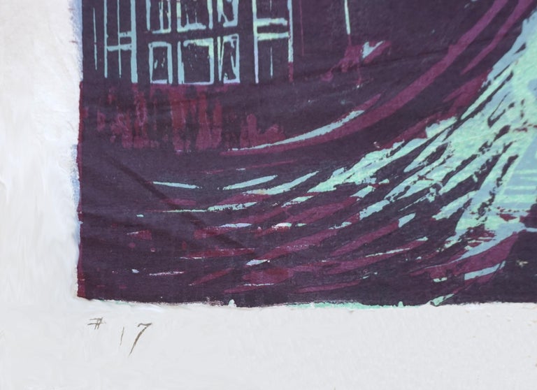 Ruth Chaney - Nightrise Woodcut, 1939 For Sale at 1stDibs