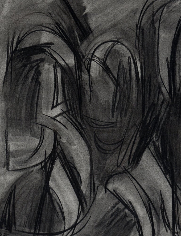 John Haley - Mid Century Abstract Expressionist Charcoal Drawing For ...