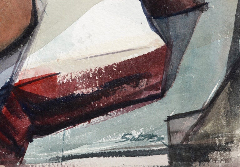 Solter - Mid Century Modern Cubist Mandolin Abstract Still Life For ...