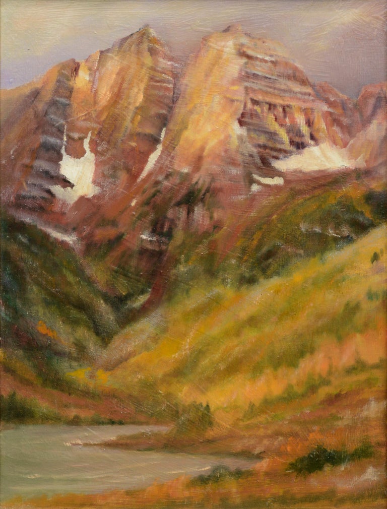 Kenneth Lucas - Snow Capped Sierra Mountain Valley Lake, Vertical ...