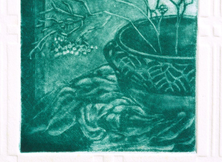 Barbara B. Cohn - "Still Life with Door", Monochrome Cyan Drypoint ...