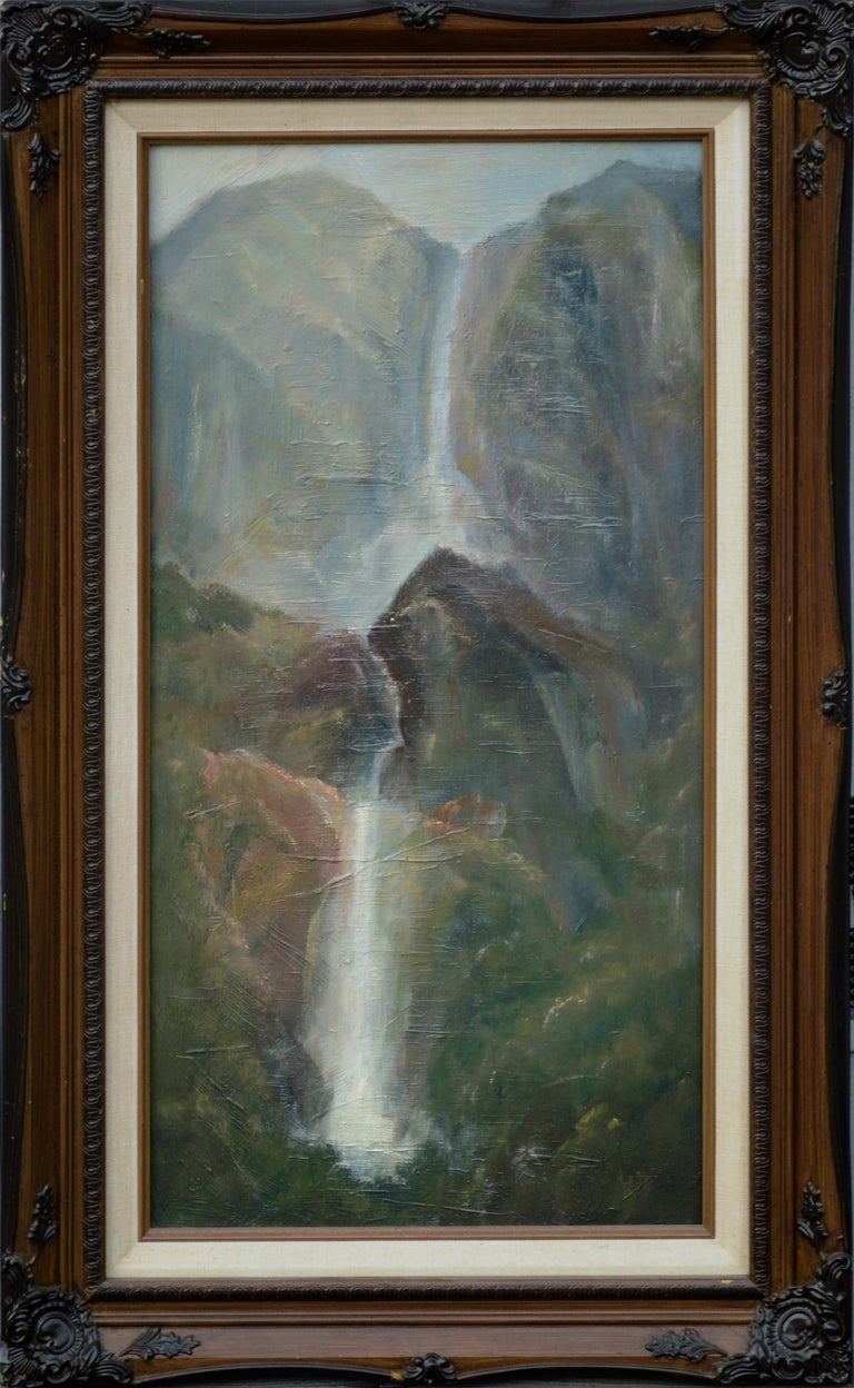 Kenneth Lucas - Misty Mountain Waterfalls, Vertical Landscape at 1stDibs
