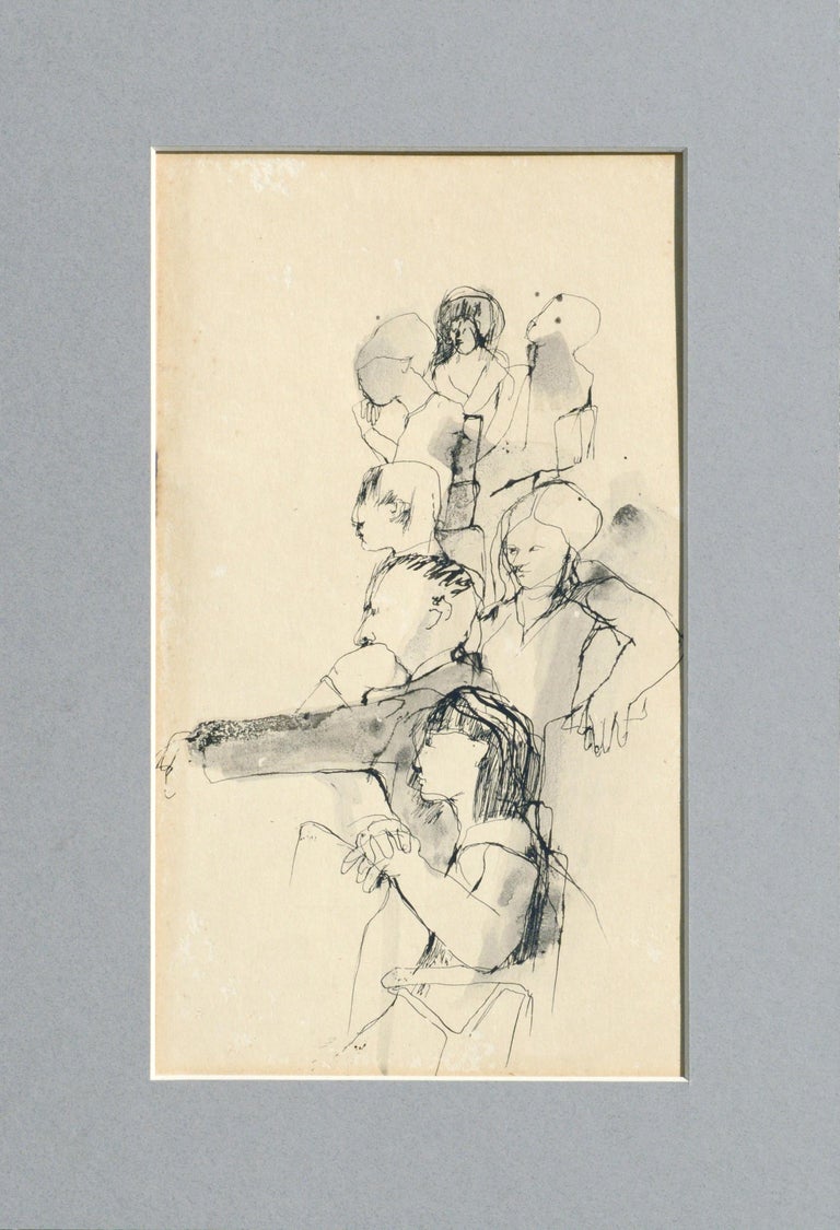 David Rosen (b.1912) - The Sketch Class, Figurative Study Line Drawing ...