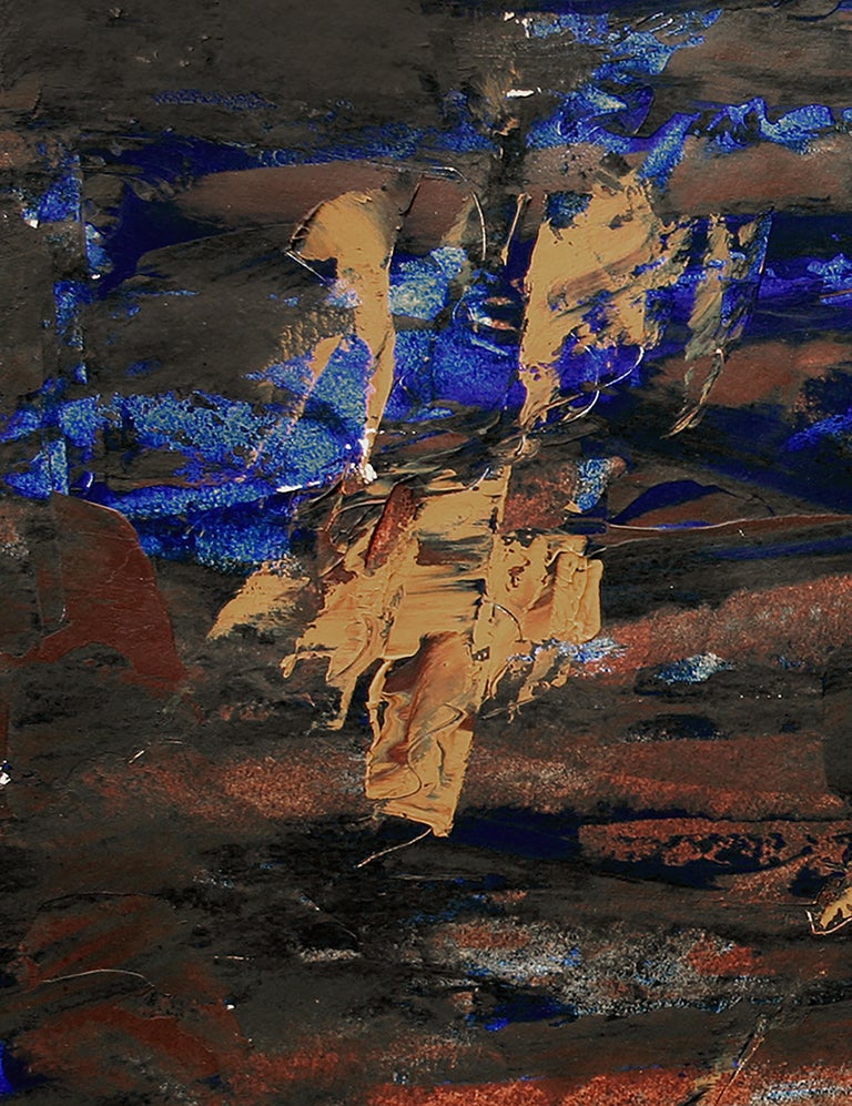 Richard Brace - Vintage Burnt Sienna and Cobalt Abstract For Sale at ...