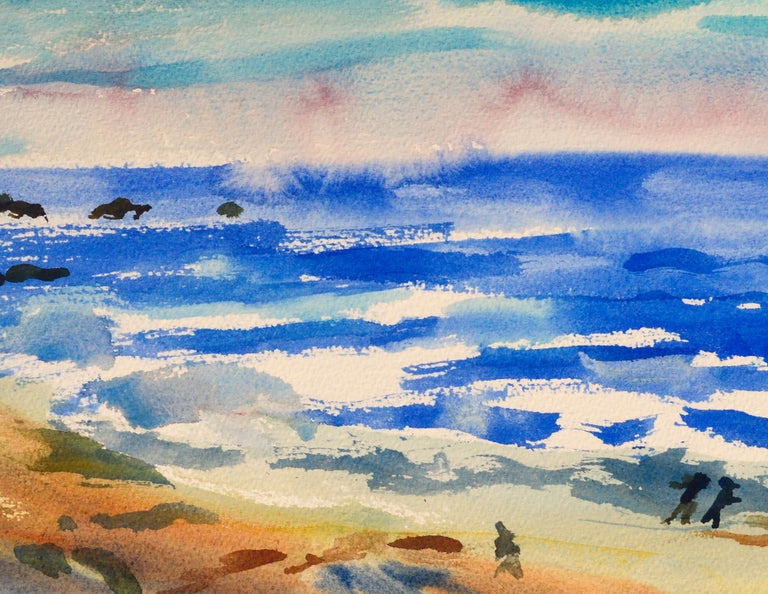 Les Anderson - Vintage Coastal Figurative Landscape -- Walk on the ...