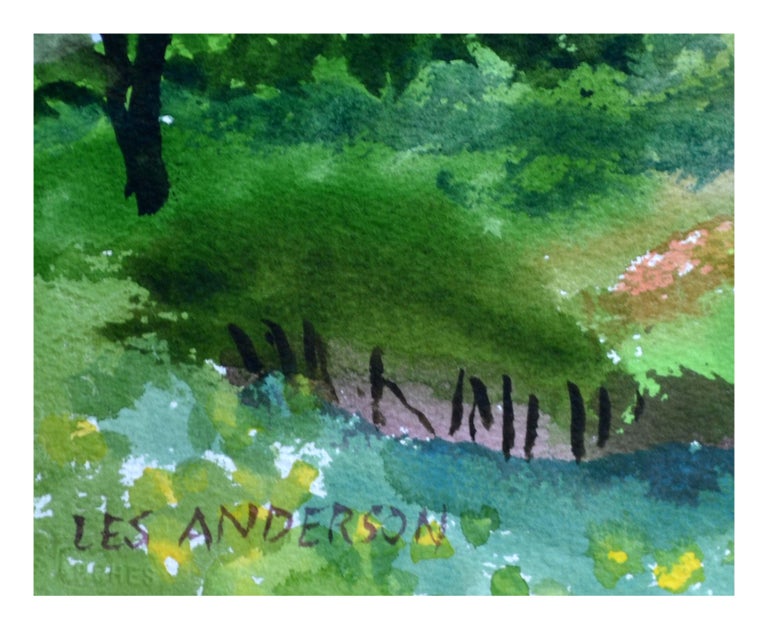 Les Anderson - Countryside Hills and Cows Landscape For Sale at 1stDibs