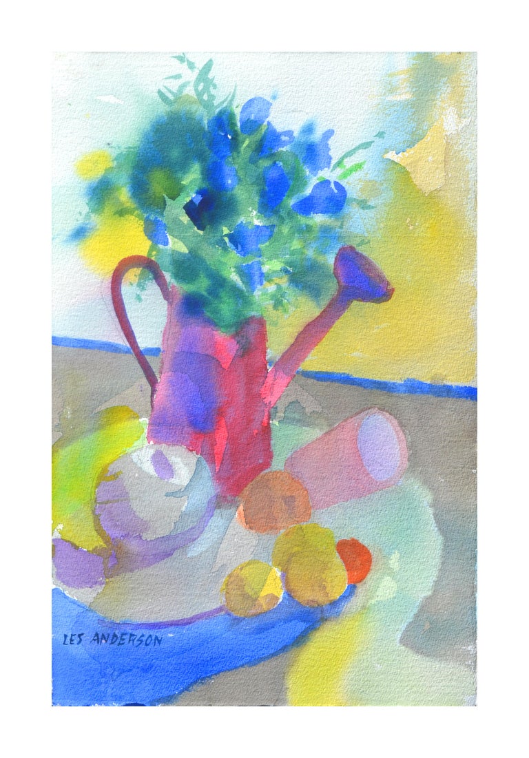 Les Anderson - Bouquet in Water Can Still Life For Sale at 1stDibs