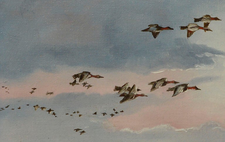 Dan Findlay - Seascape with Flock of Ducks For Sale at 1stDibs