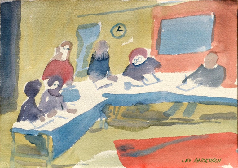 Les Anderson - Classroom Figurative For Sale at 1stDibs