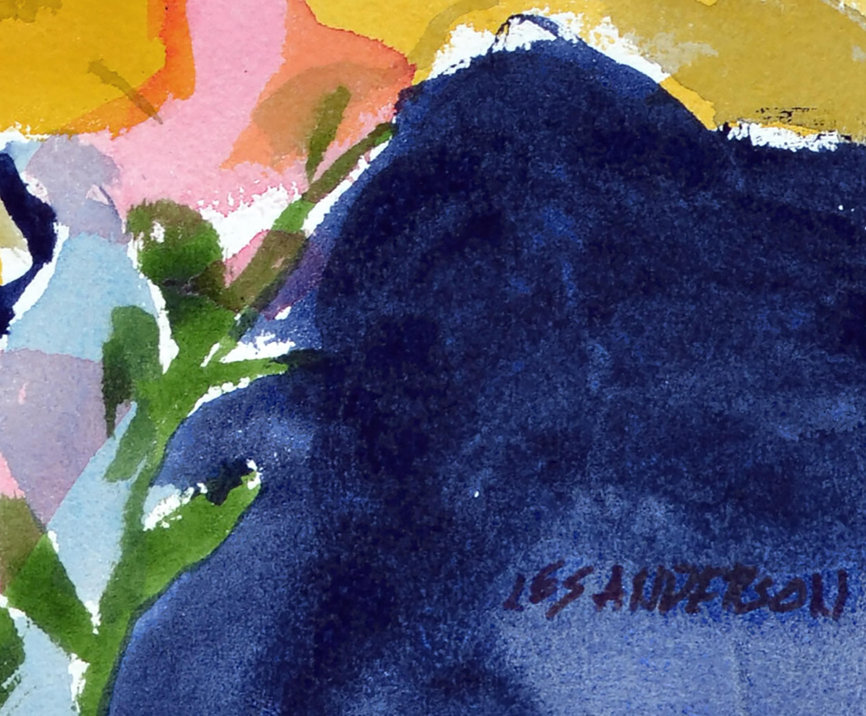 Les Anderson - Lily Bouquet - Abstracted Watercolor Still Life at 1stDibs