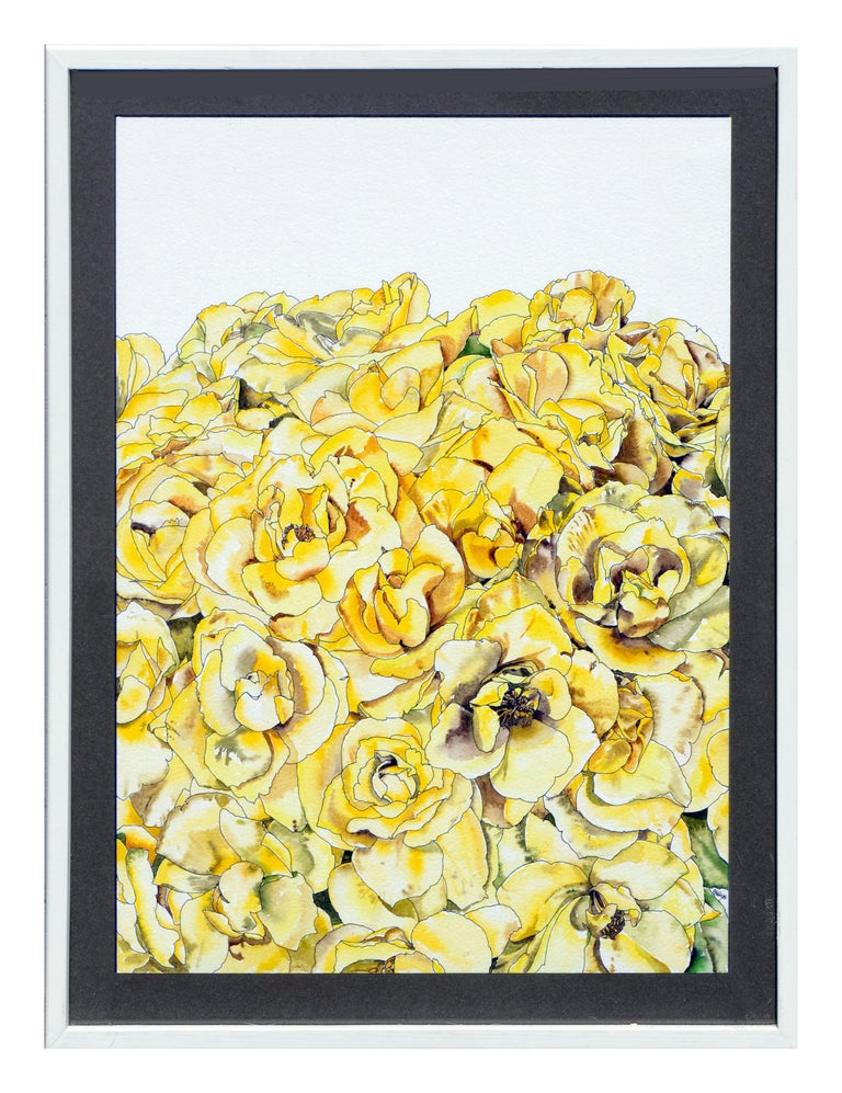 Deborah Eddy - Yellow Roses - Botanical Study For Sale at 1stDibs