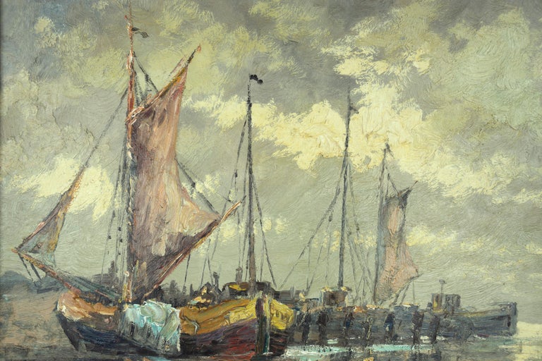 Walter Prescher van Ed - Mid Century Brittany Seascape with Fishing ...