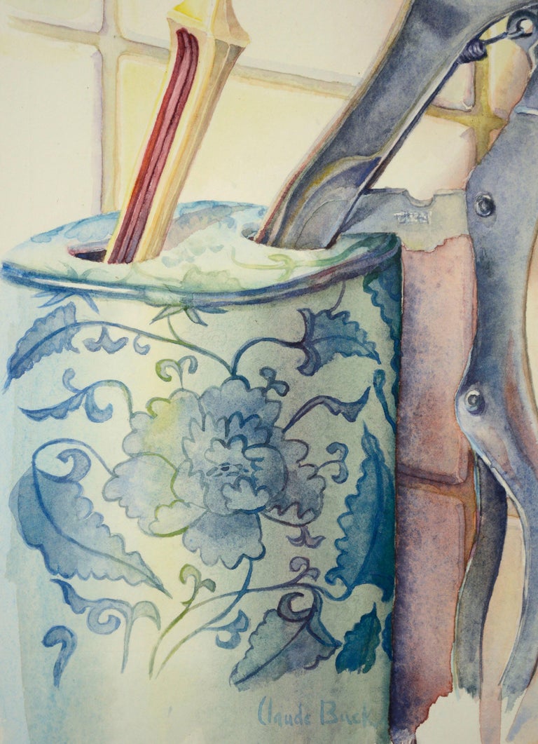 Claude Buck - Mid Century Modern Realist Watercolor Still-Life with ...