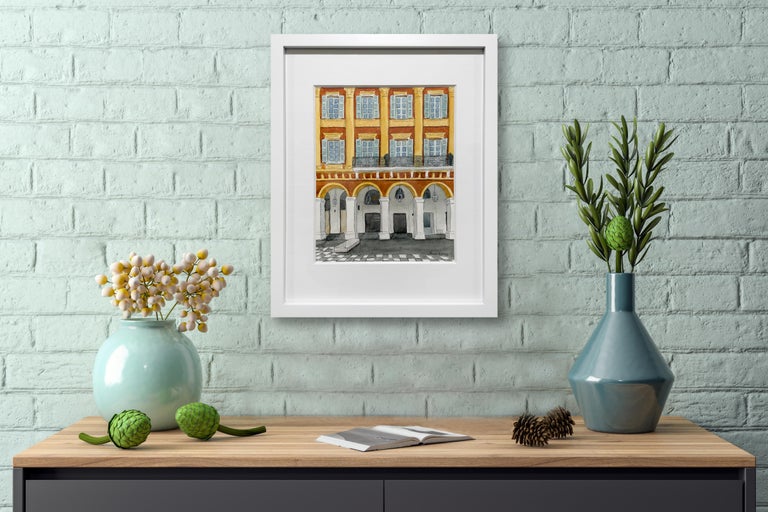 Laerta Premto – „French Riviera“, Aquarell-Illustration, Gemälde im ...